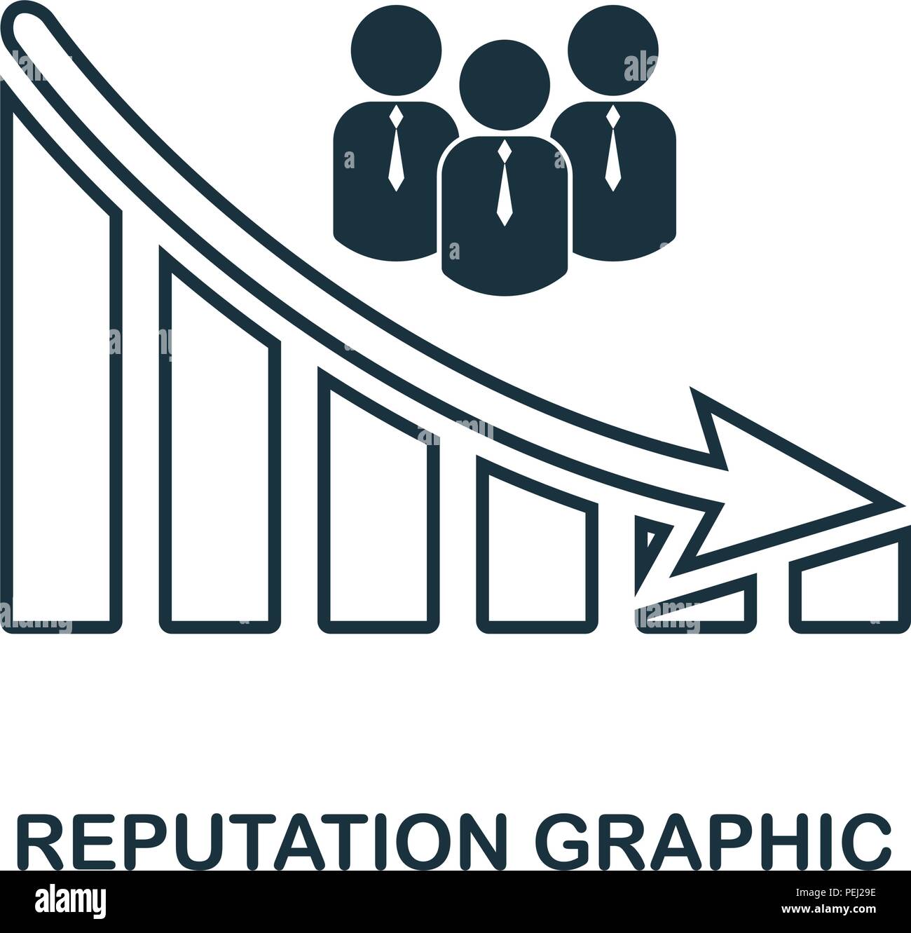 Reputation Decrease Graphic icon. Mobile app, printing, web site icon ...