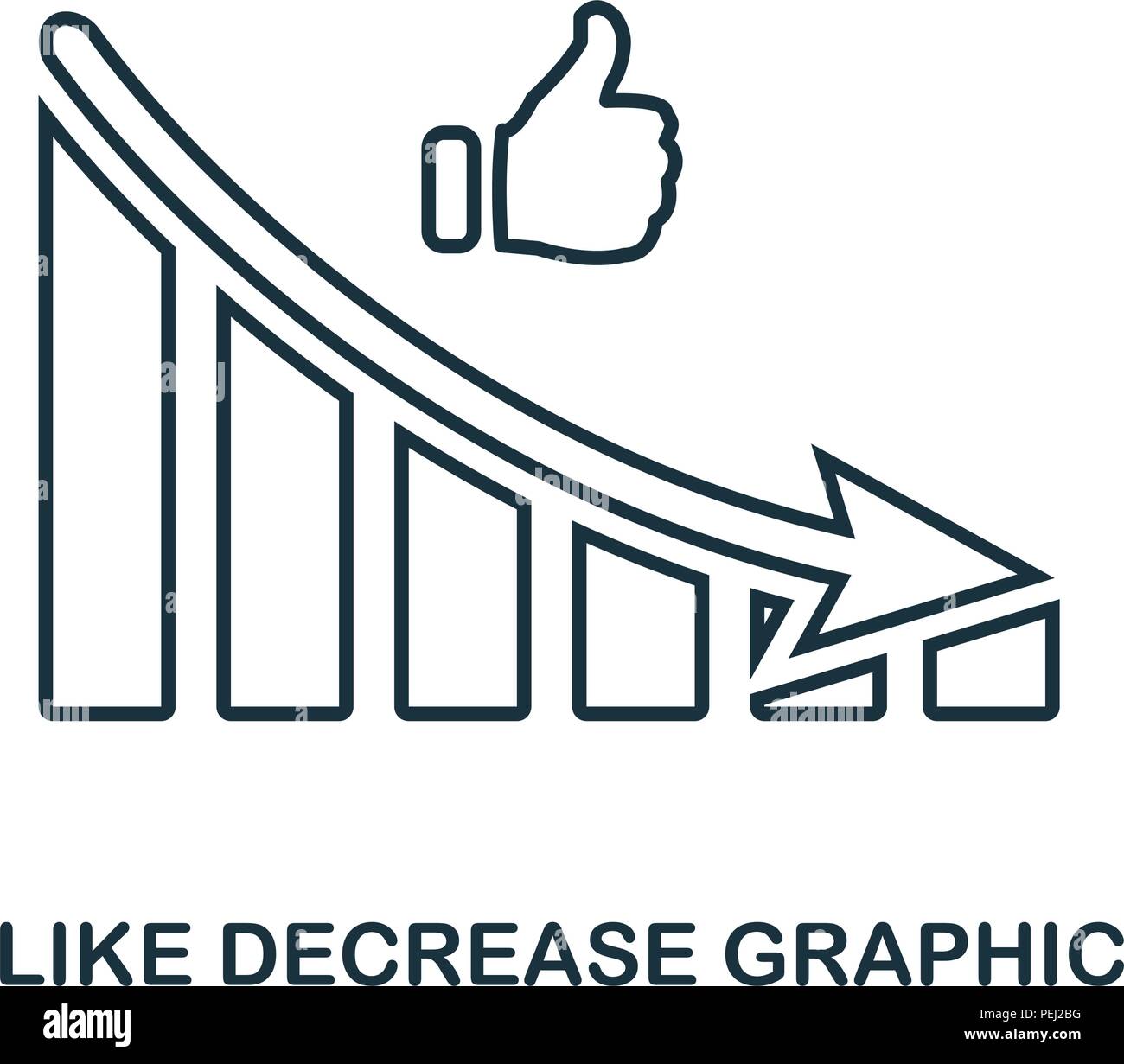 Like Decrease Graphic icon. Mobile app, printing, web site icon. Simple element sing. Monochrome ...
