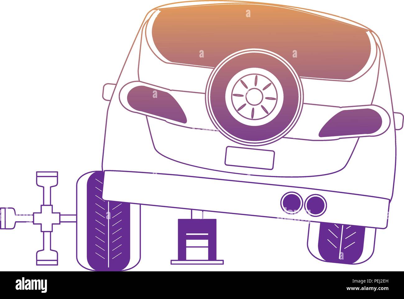 car with repair tools over white background, vector illustration Stock ...