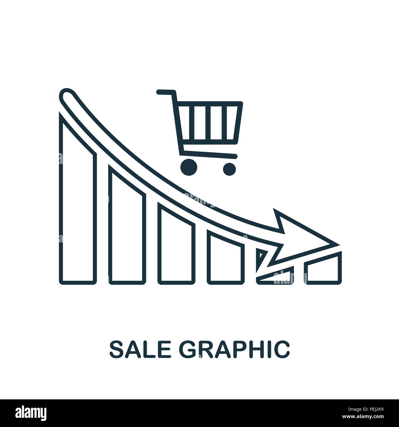 Sale Decrease Graphic icon. Mobile app, printing, web site icon. Simple element sing. Monochrome ...