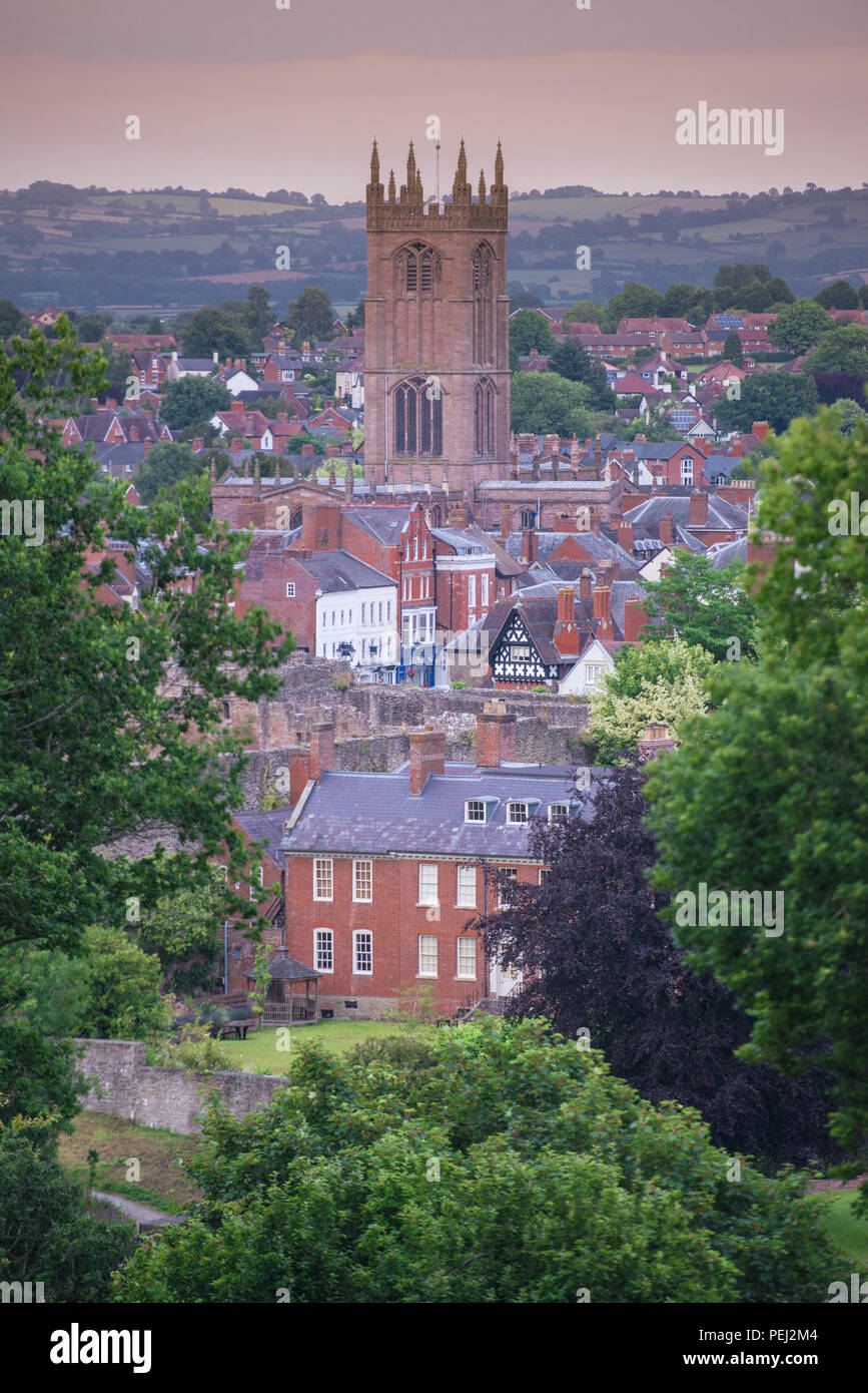 Ludlow viewed from Whitcliffe Common Stock Photo - Alamy