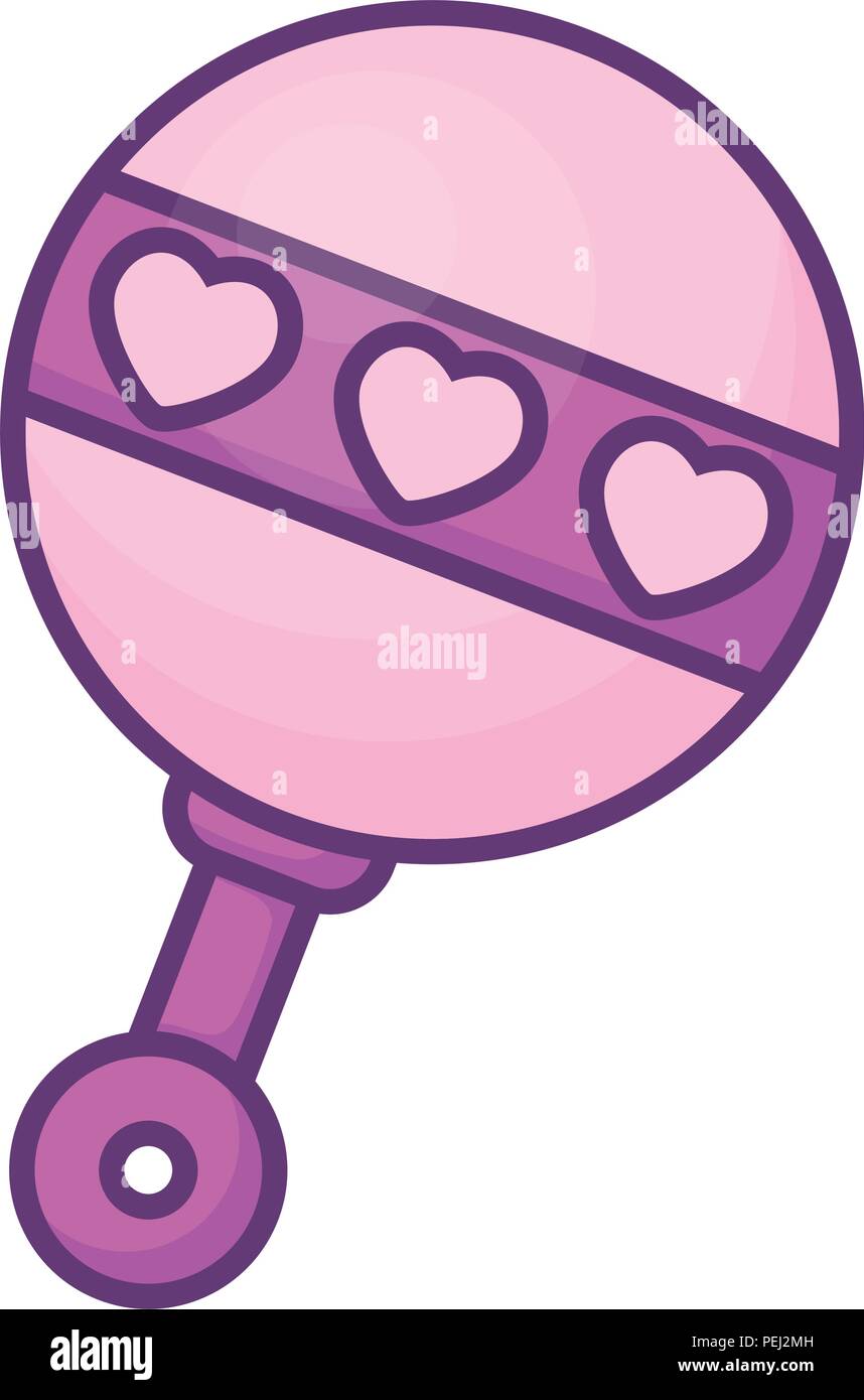 baby rattle icon over white background, vector illustration Stock ...