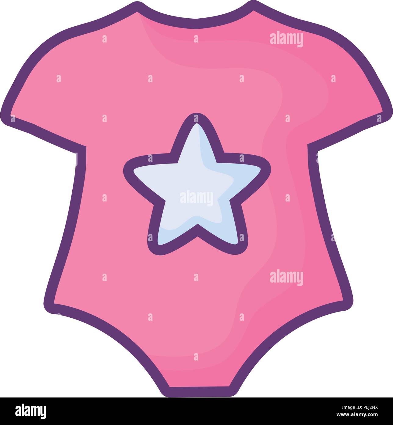 baby clothes with star icon over white background, vector illustration ...