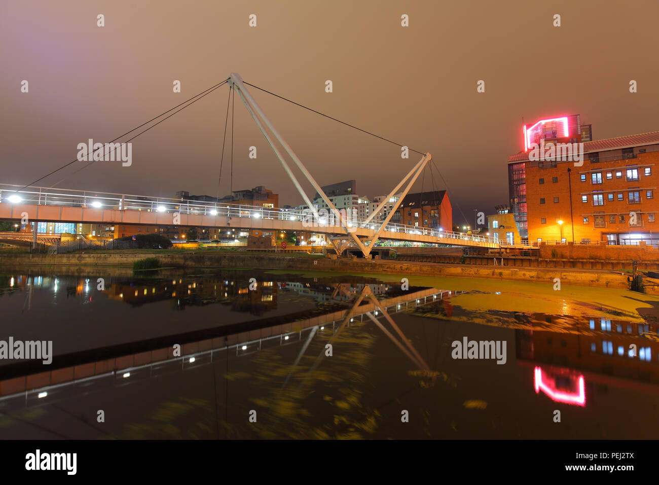 The Knights Way Bridge at Leeds Dock , West Yorkshire Stock Photo - Alamy