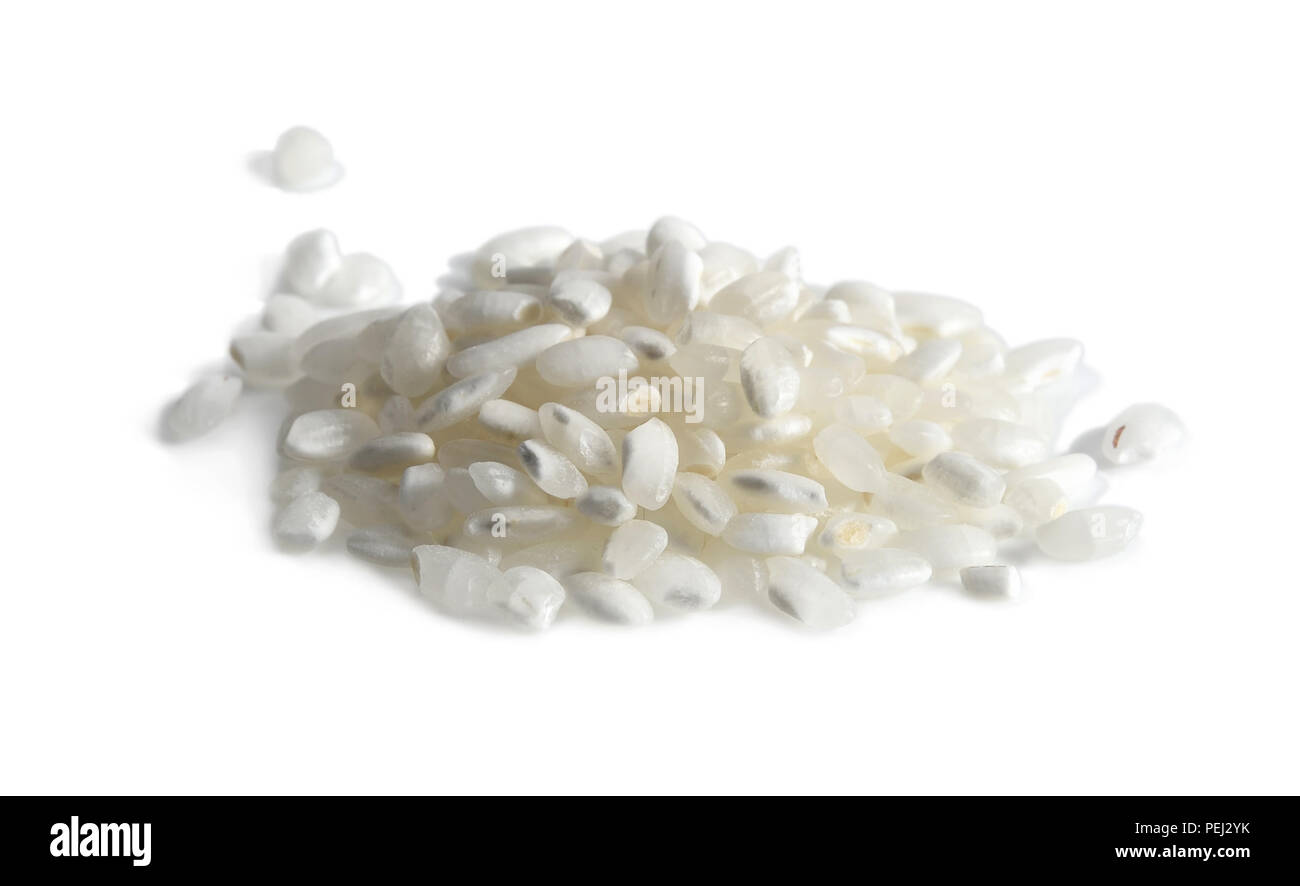 Uncooked Japanese milled rice isolated on white background Stock Photo ...