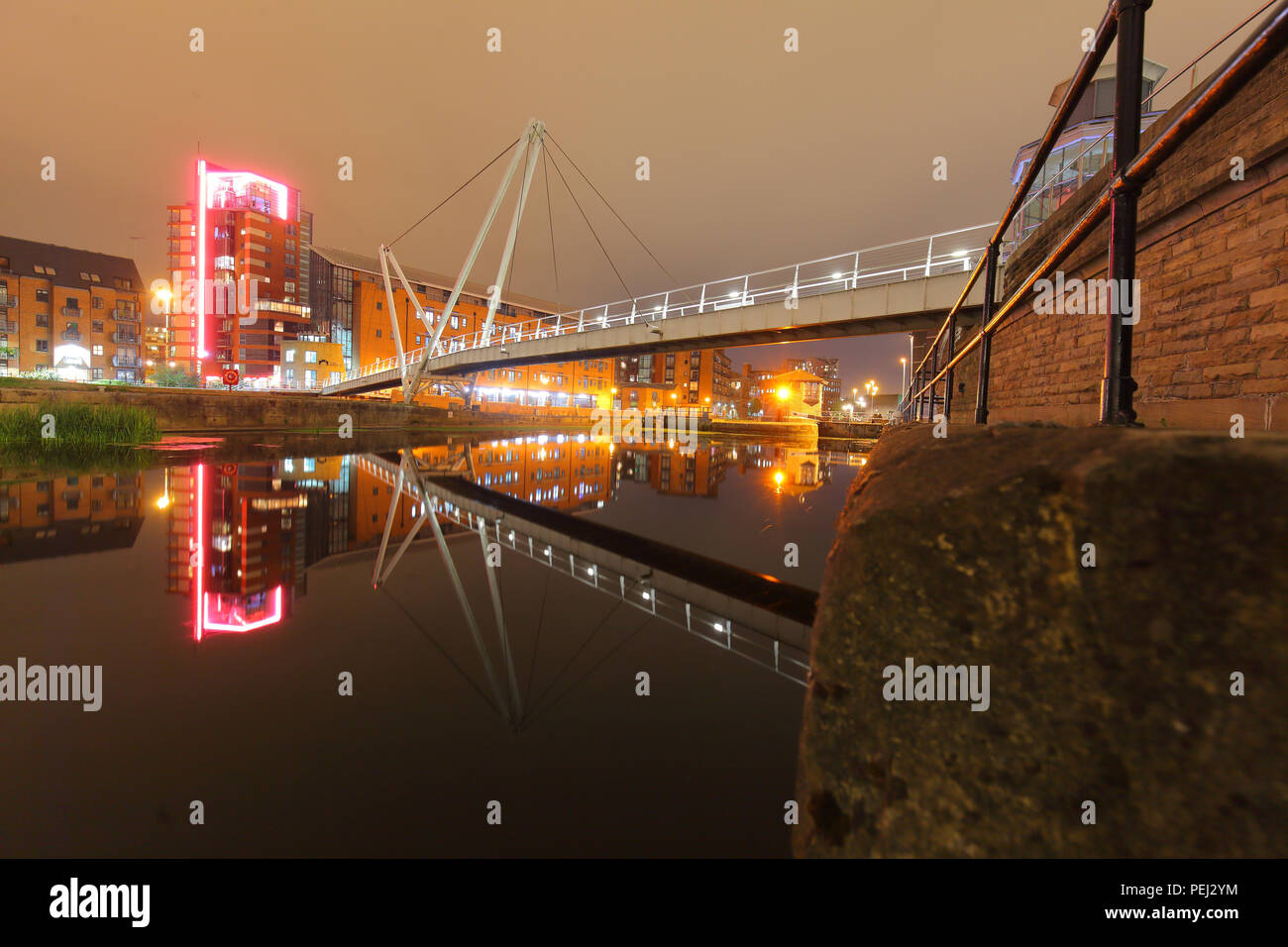 The Knights Way Bridge at Leeds Dock , West Yorkshire Stock Photo - Alamy
