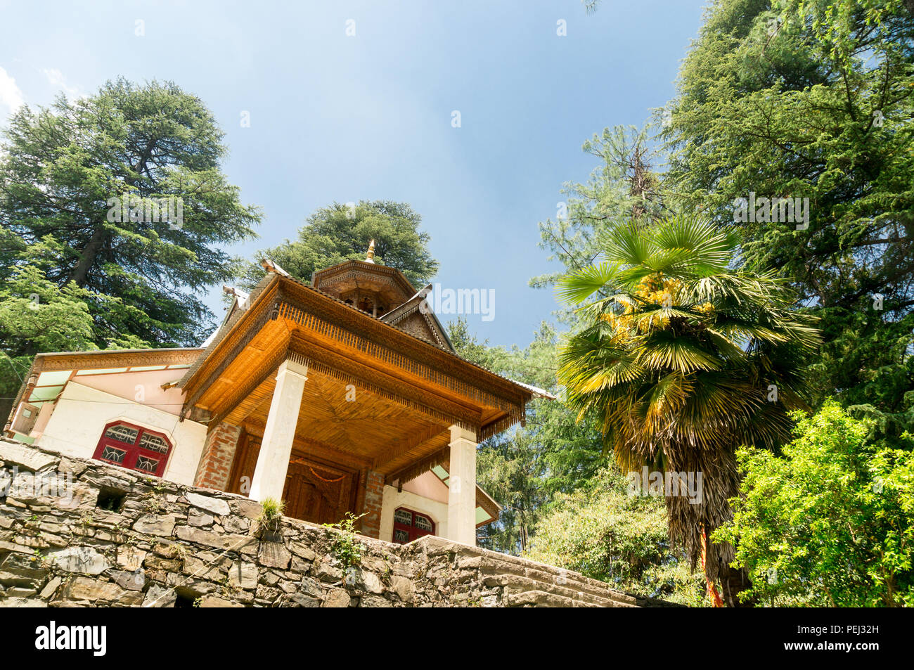 Bhadrakali mandir temple in the middle of forest in shimla Stock Photo ...