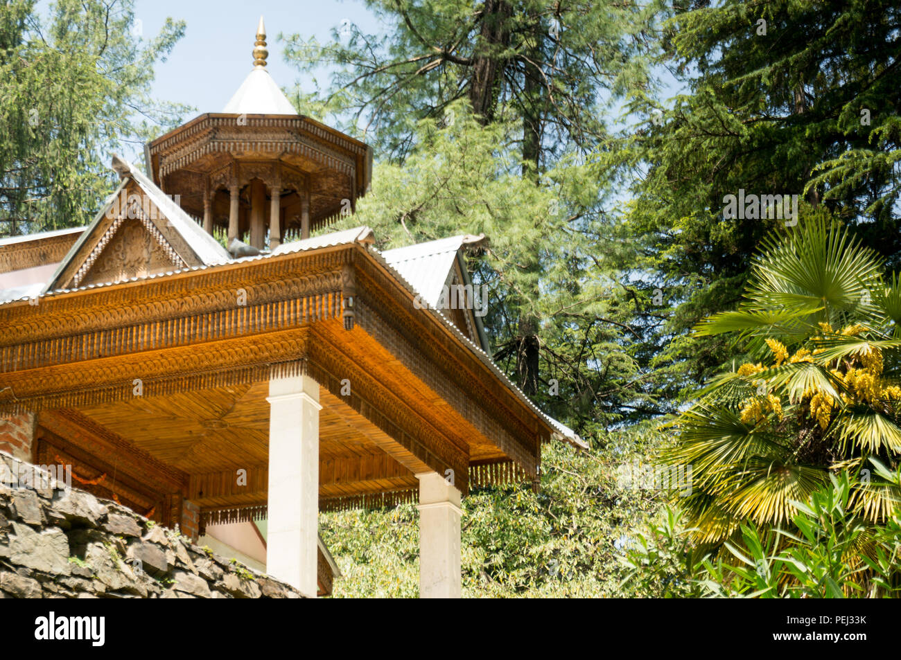 Bhadrakali mandir temple in the middle of forest in shimla Stock Photo ...