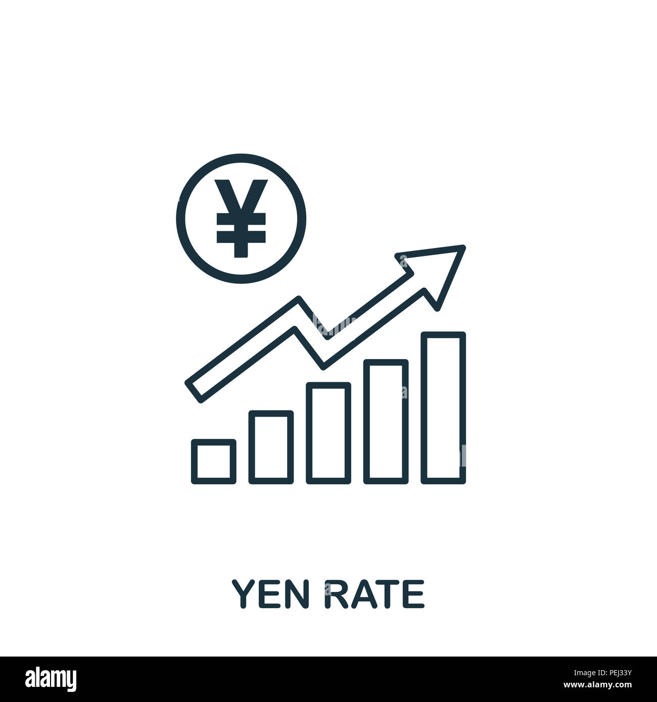 Yen Rate Increase Graphic icon. Mobile apps, printing and more usage ...