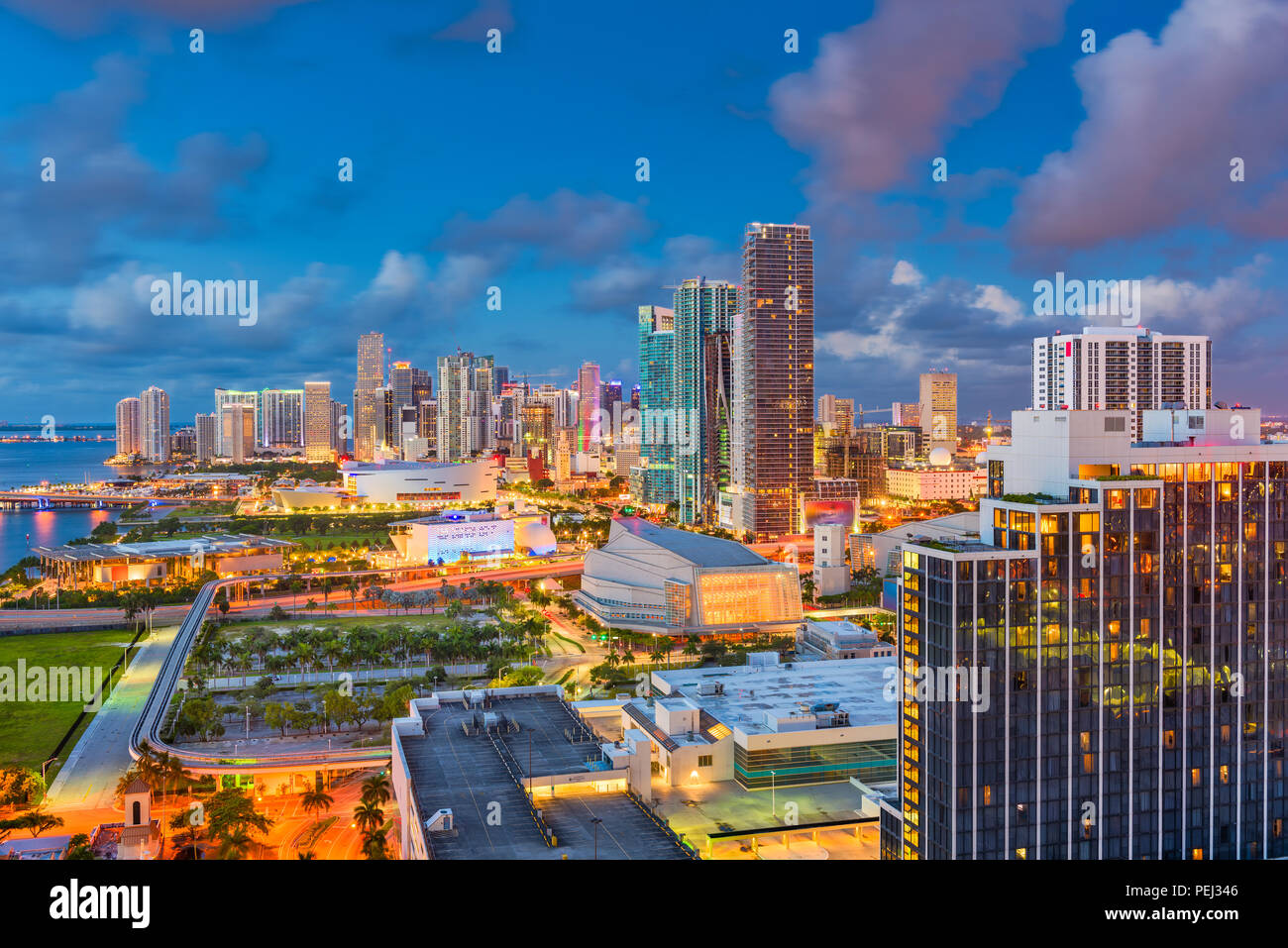 Aerial view miami city hi-res stock photography and images - Alamy