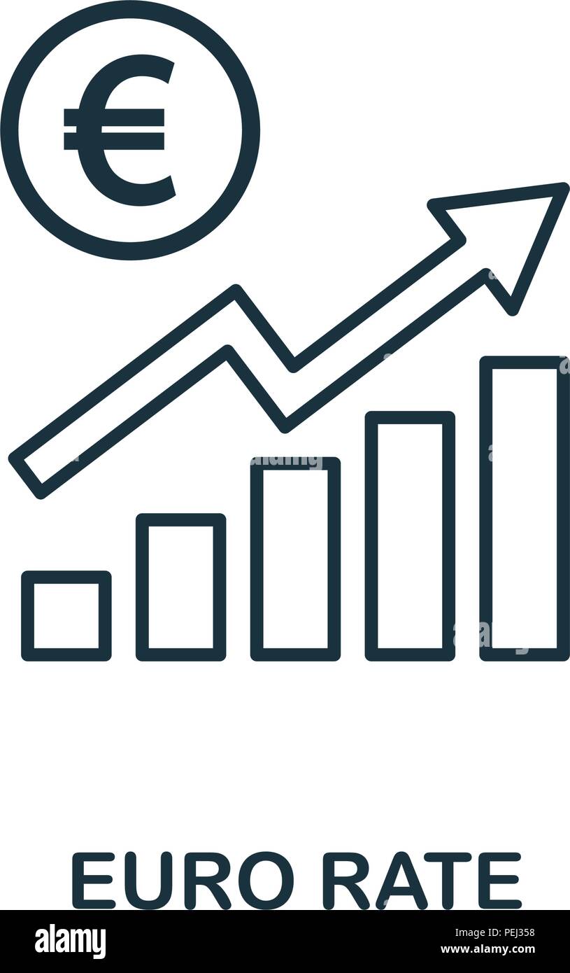 Euro Rate Increase Graphic icon. Mobile apps, printing and more usage. Simple element sing ...