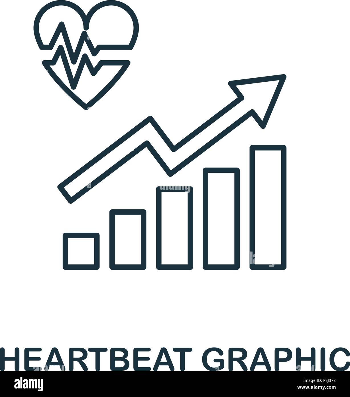 Heartbeat Increase Graphic icon. Mobile apps, printing and more usage ...