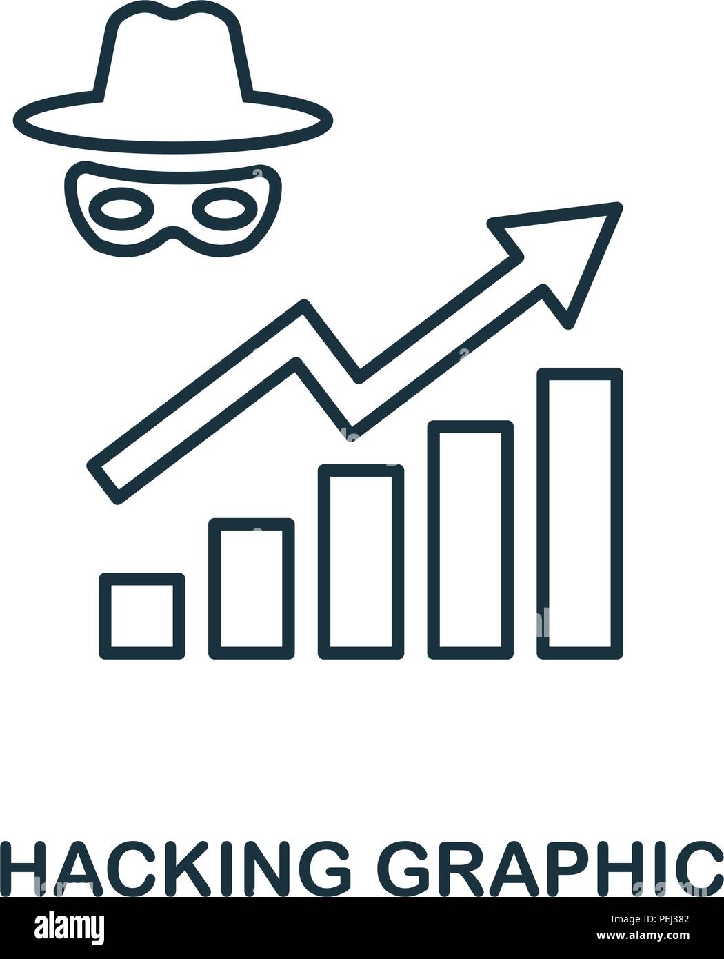 Hacking Increase Graphic icon. Mobile apps, printing and more usage ...