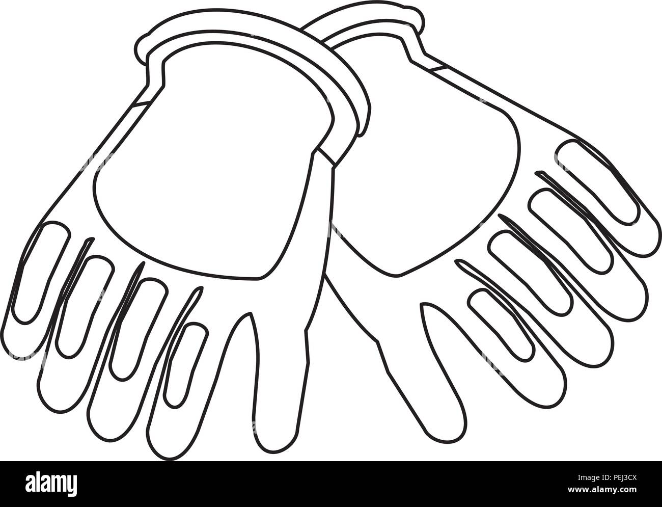 construction gloves icon over white background, vector illustration ...