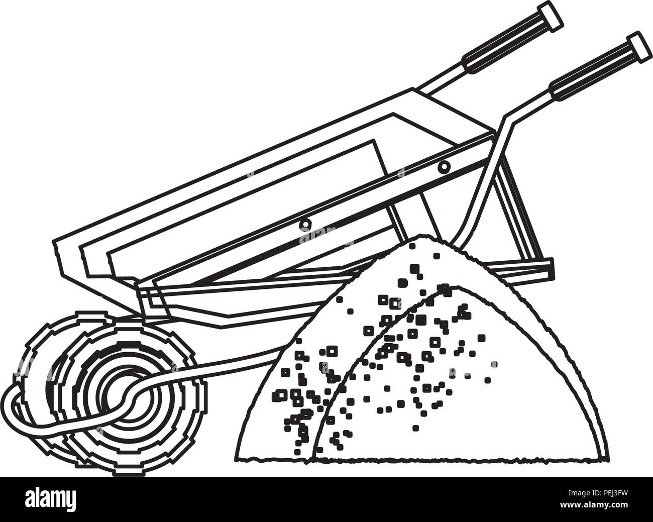 wheelbarrow tool over white background, vector illustration Stock ...