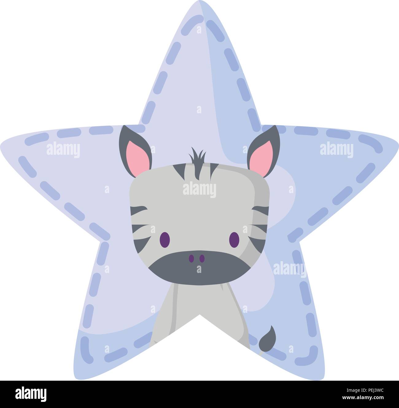 star with cute zebra icon over white background, vector illustration ...