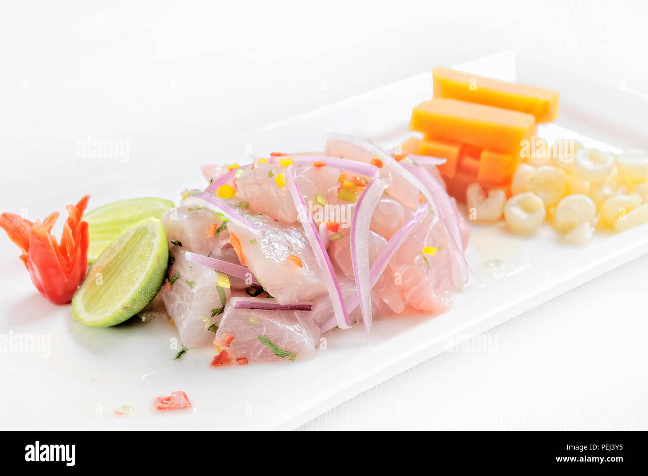 Ceviche, dish symbol of Peruvian gastronomy. Peru Stock Photo - Alamy