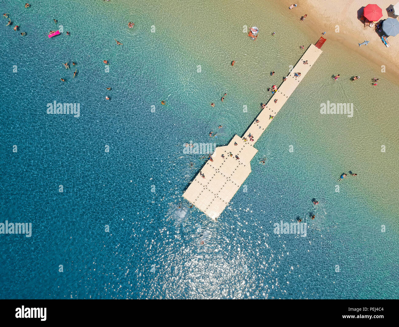 Aerial view at beach at Ammouliani island at Chalkidiki, Greece Stock ...