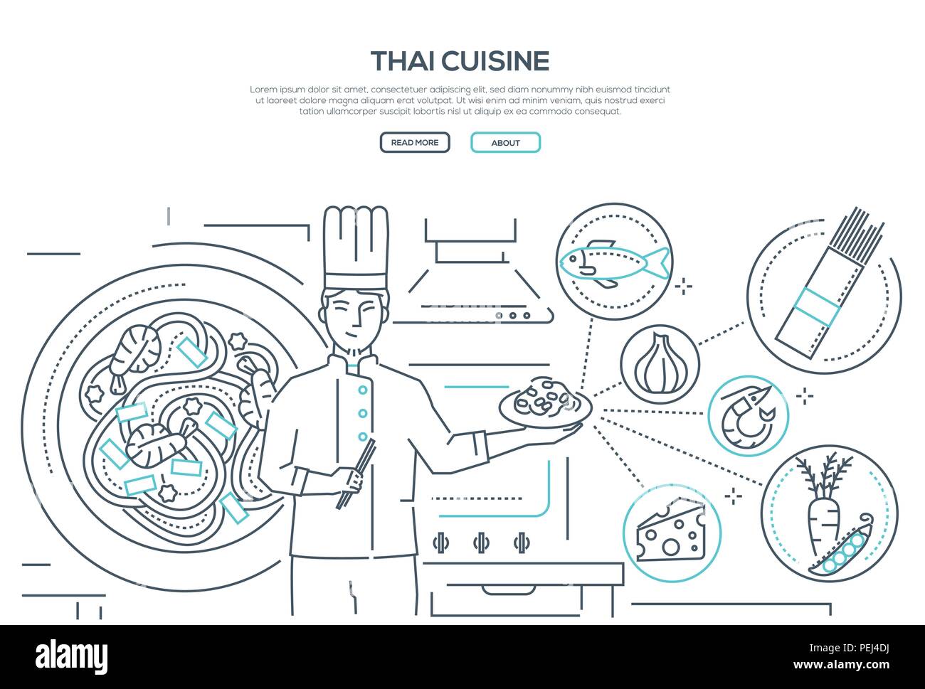Thai cuisine menu thailand Stock Vector Images - Alamy
