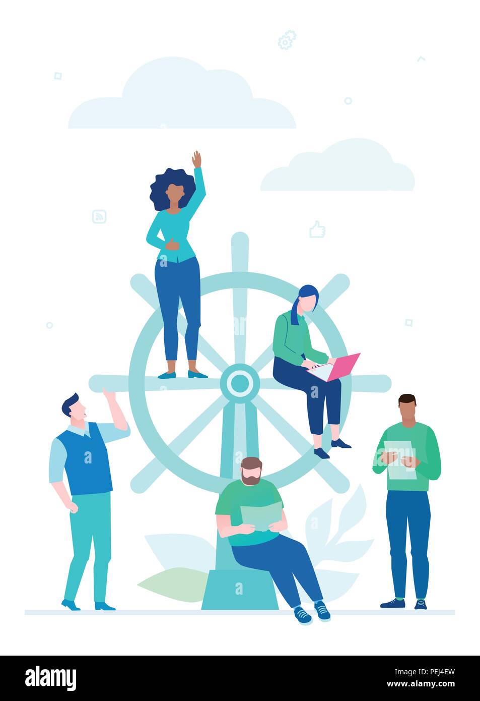 Business management - flat design style colorful illustration Stock ...