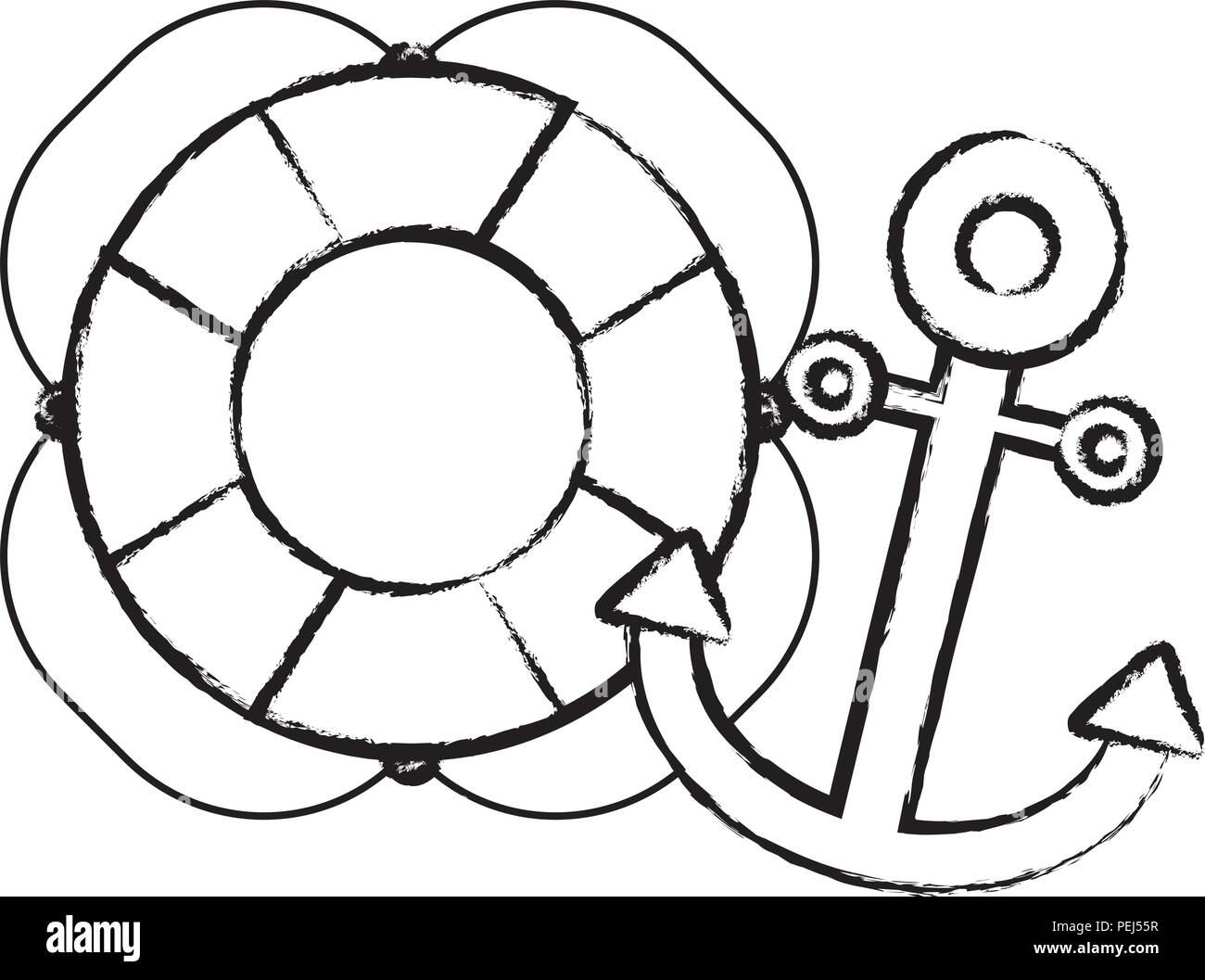pool float and anchor over white background, vector illustration Stock ...