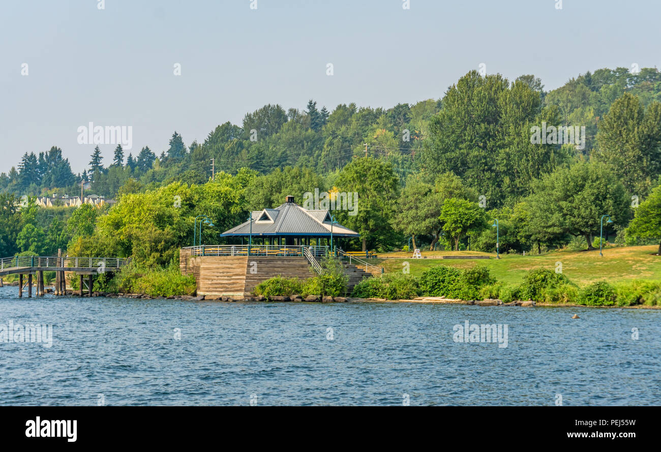 A view of the pavilion at Gene Coulon Park in Renton, Washington Stock ...
