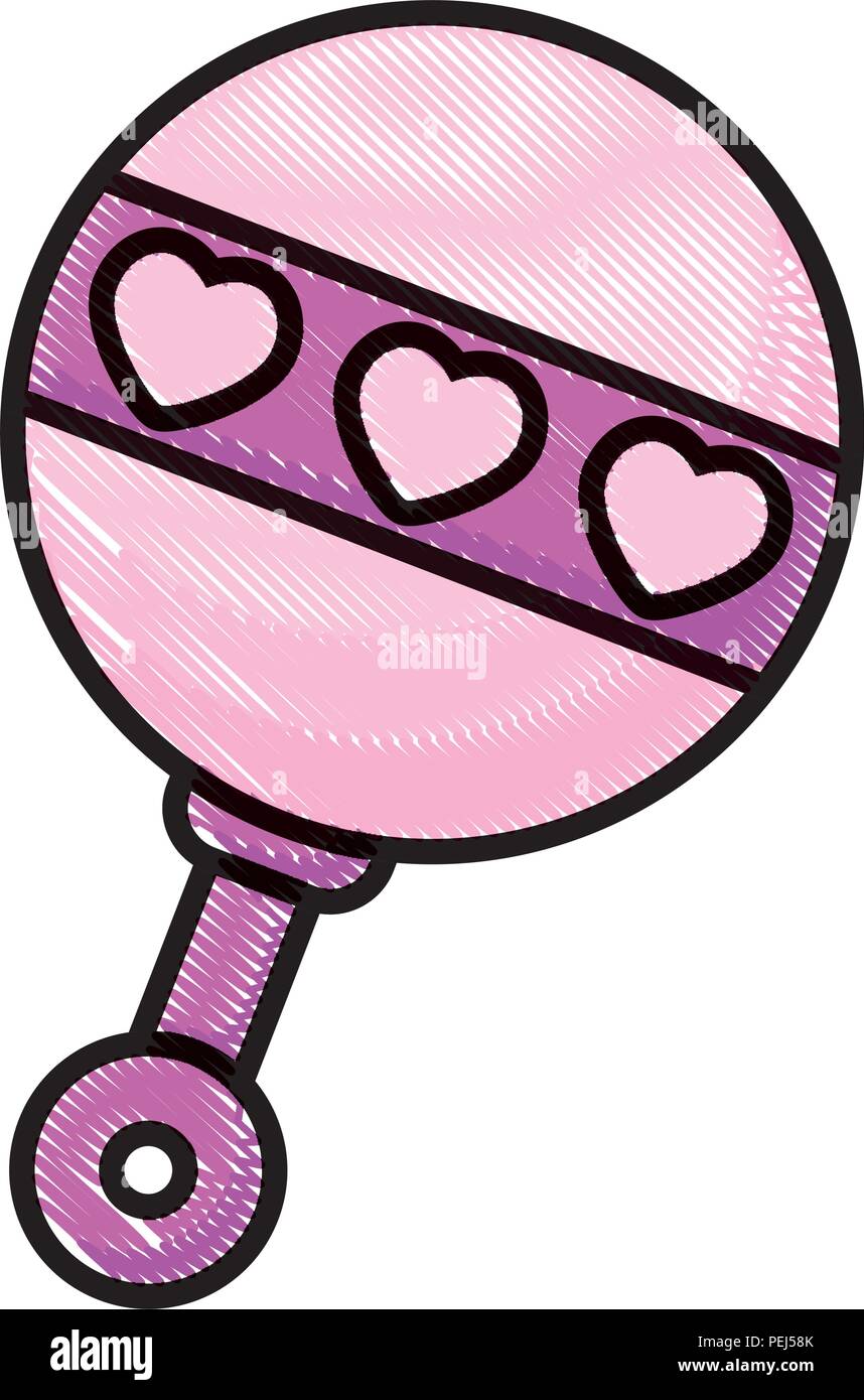 baby rattle icon over white background, vector illustration Stock ...
