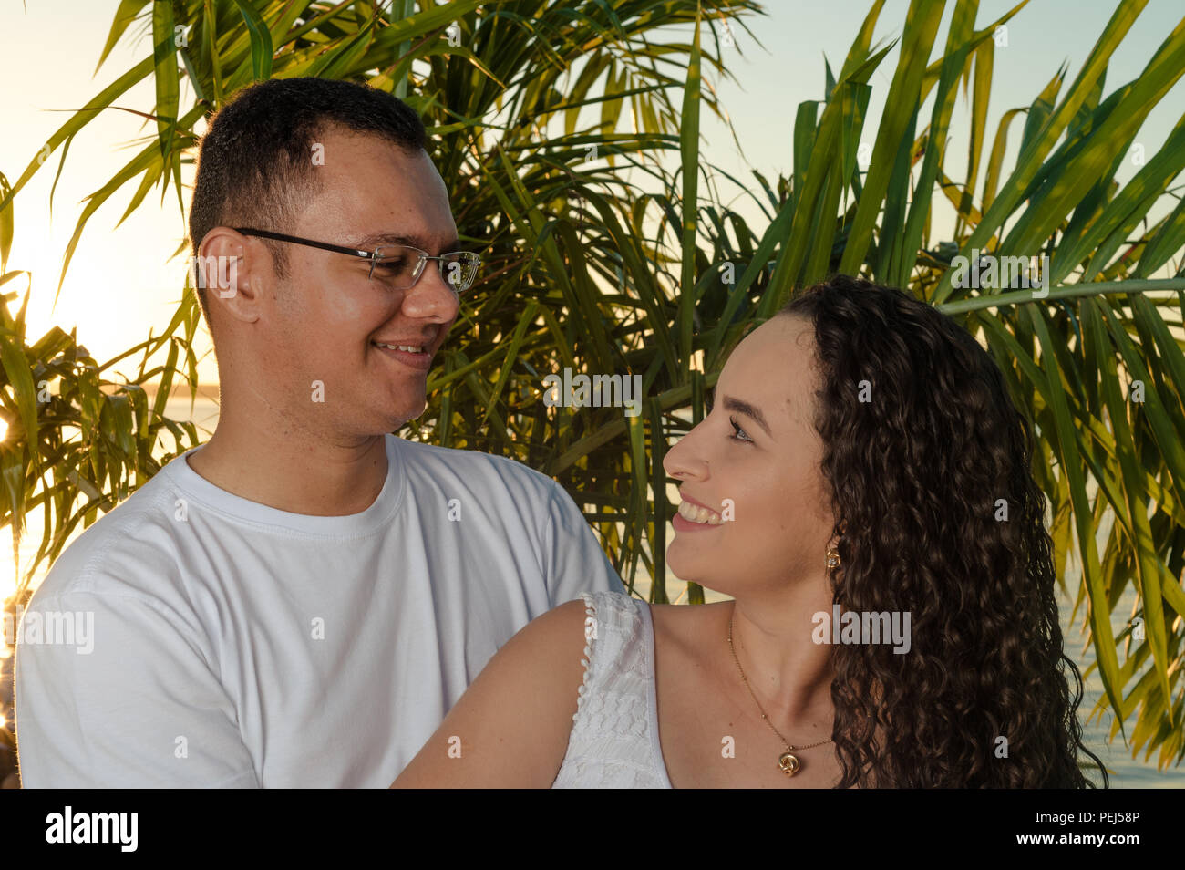 Passionate and happy couple after accepting marriage, Various poses and ...