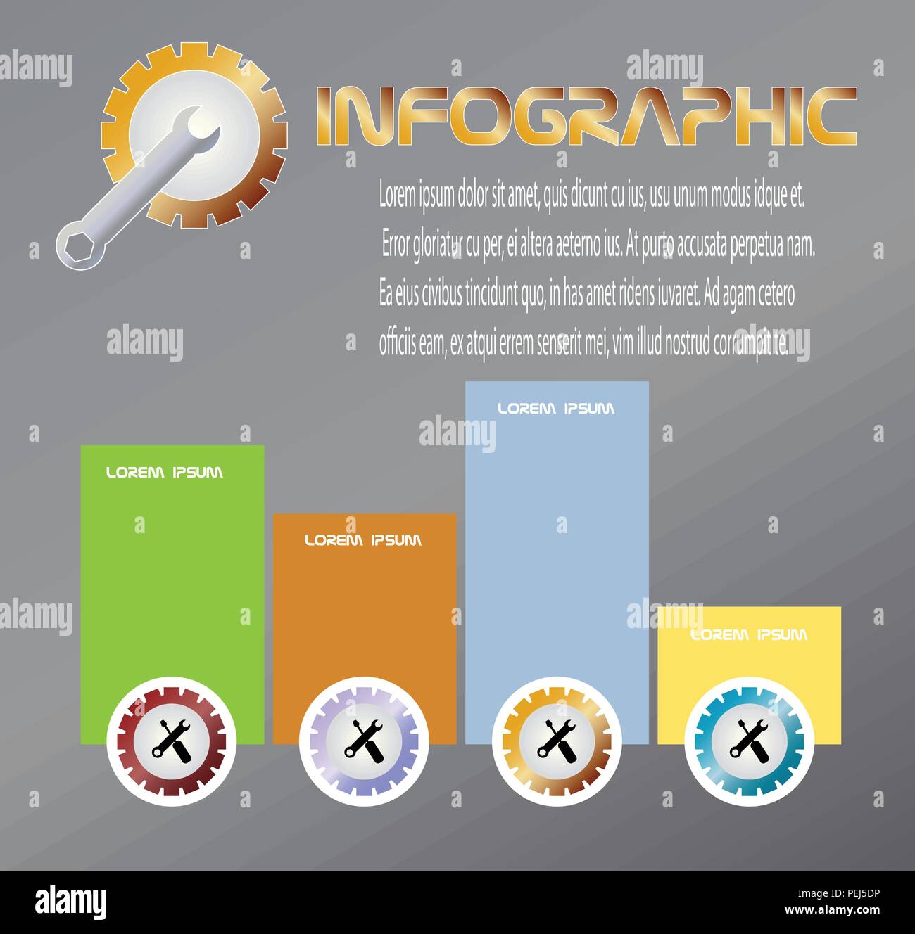Cogs vector infographic Stock Vector Images - Alamy