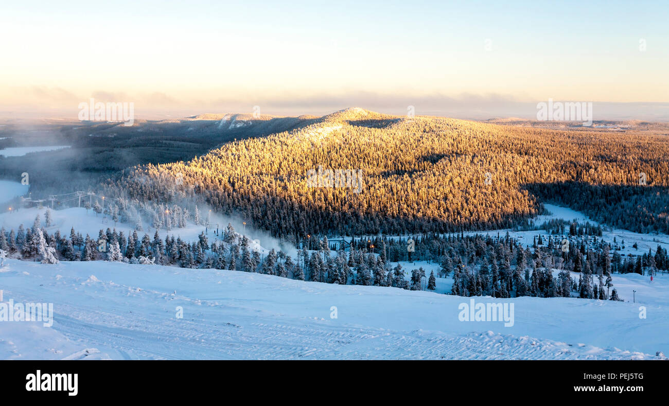 Ski resort in Ruka in winter, Finland Stock Photo - Alamy