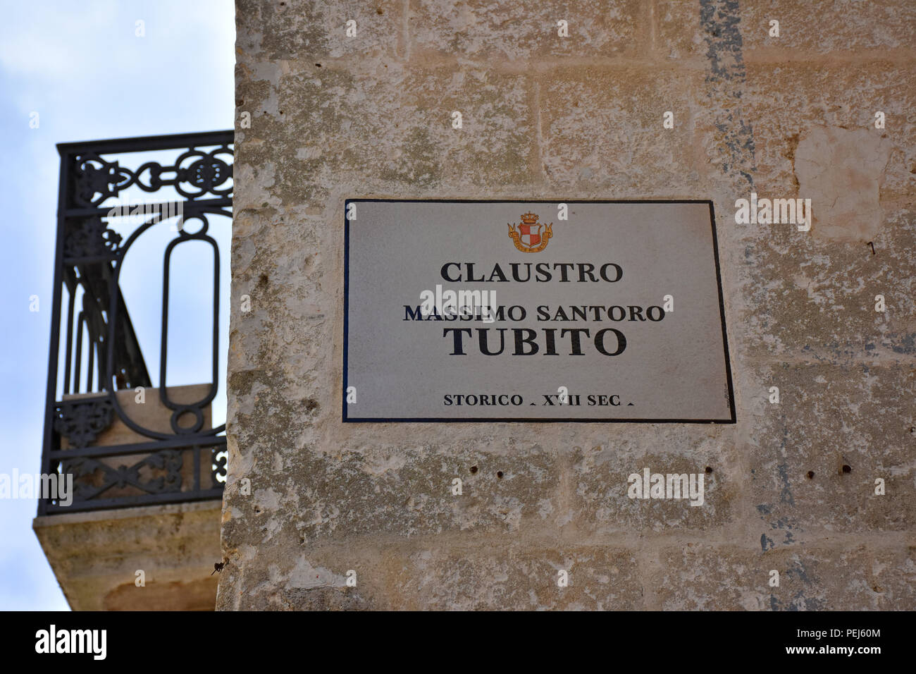 Italy, Puglia region, Altamura, view and details of palaces, alleys ...