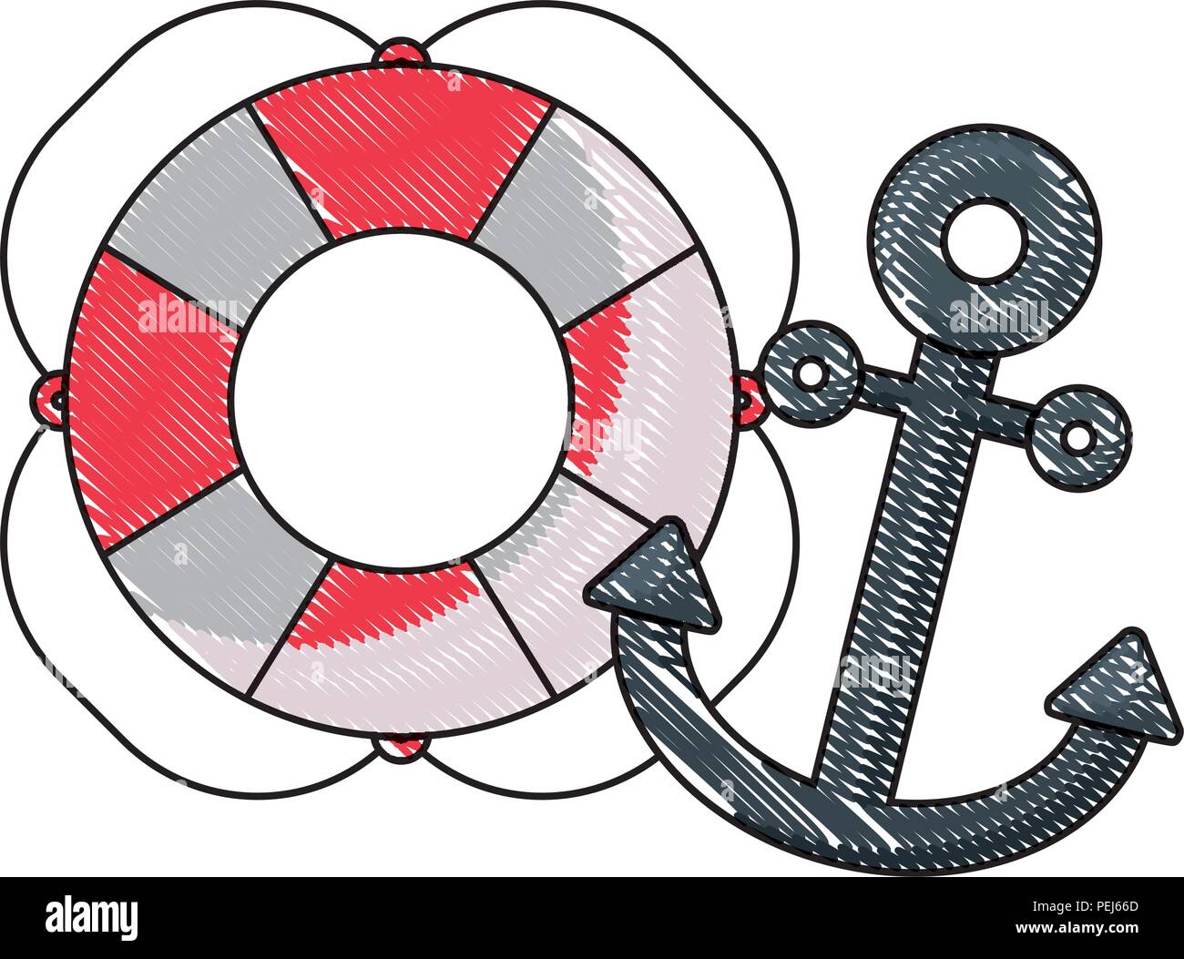 pool float and anchor over white background, vector illustration Stock ...