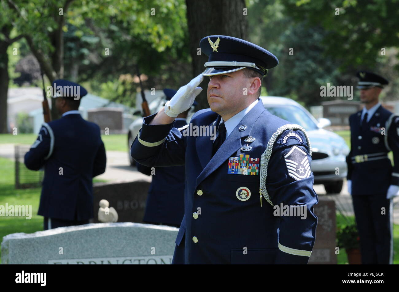 Personnel from the 110th Attack Wing Base Honor Guard conduct military ...