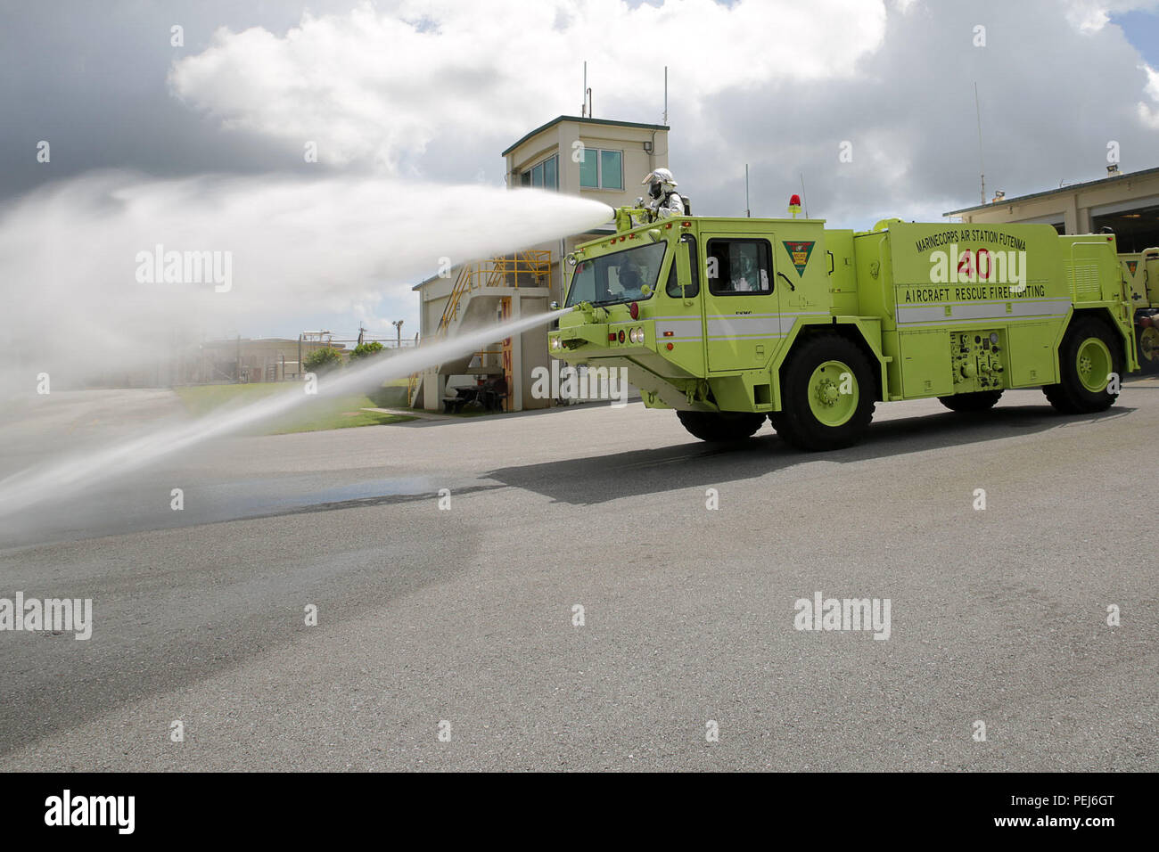 Marines with Aircraft Rescue and Fire Fighting, Headquarters and ...