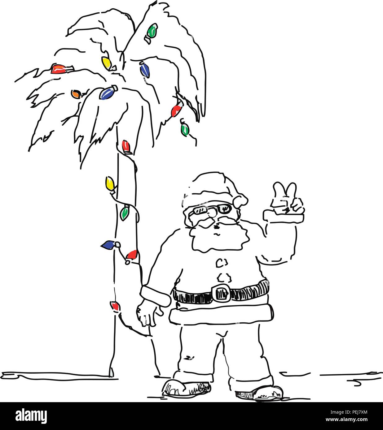 Palm christmas lights tree Stock Vector Images - Alamy