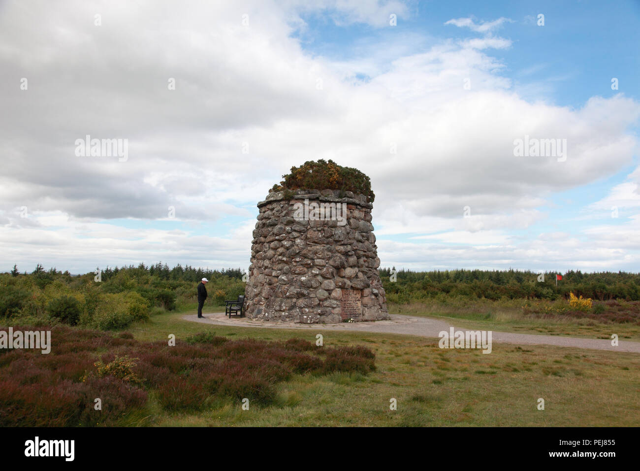 The memorial cairn at the site of the Battle of Culloden in April,1746 ...