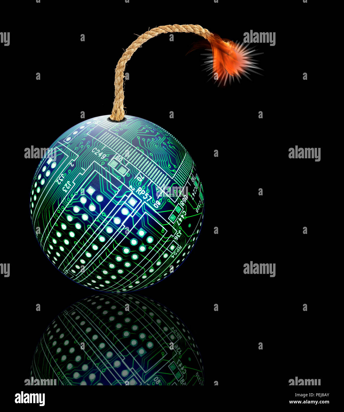 High tech ball about to explode Stock Photo - Alamy