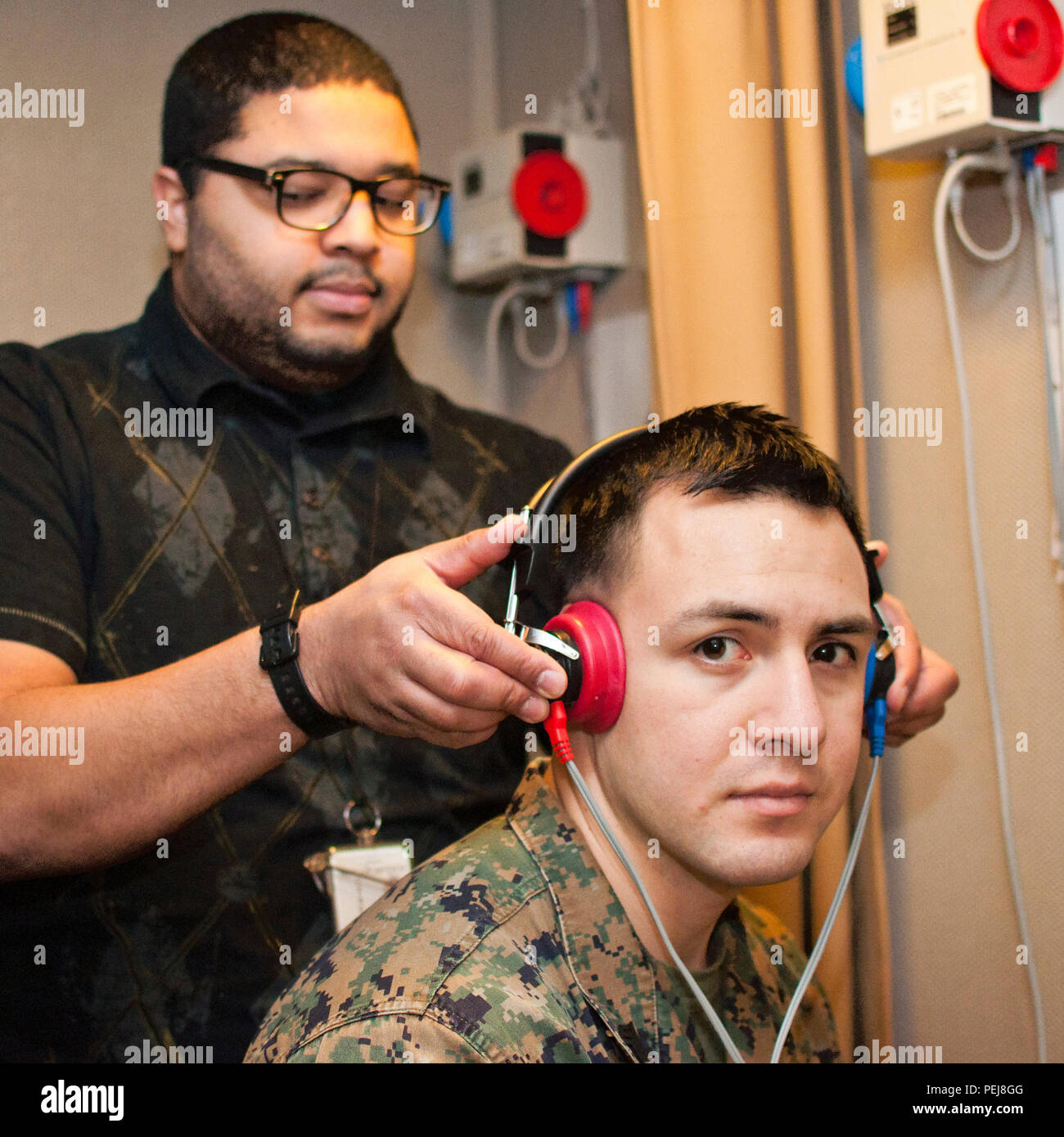 Hearing test booth hi-res stock photography and images - Alamy