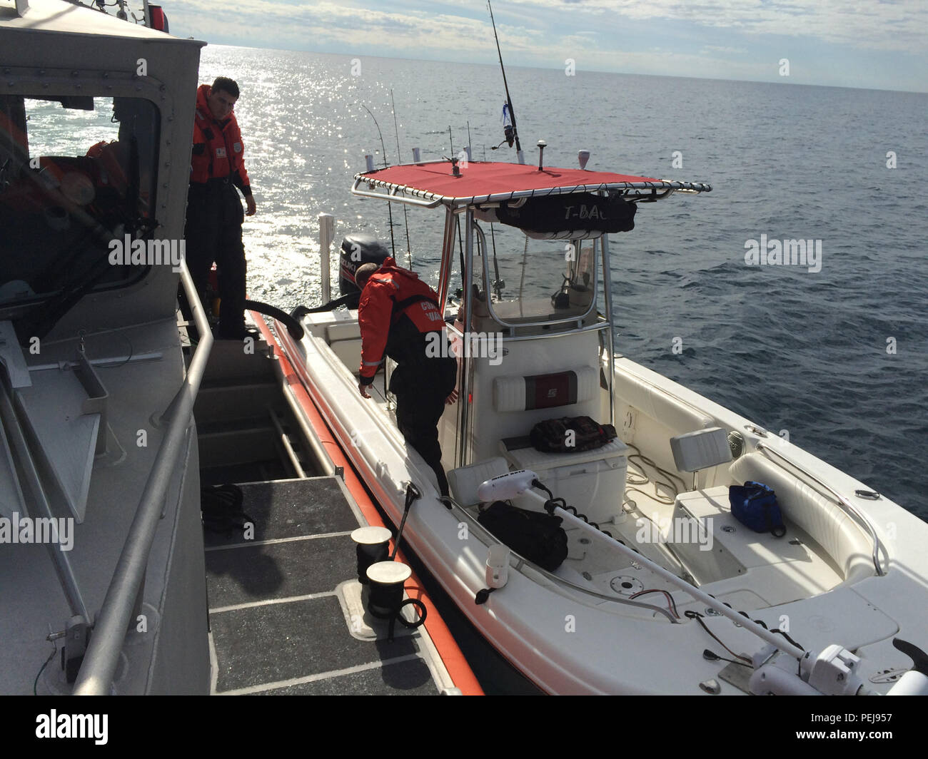 Coast Guard 45-foot Response Boat-Medium crew members from Station ...