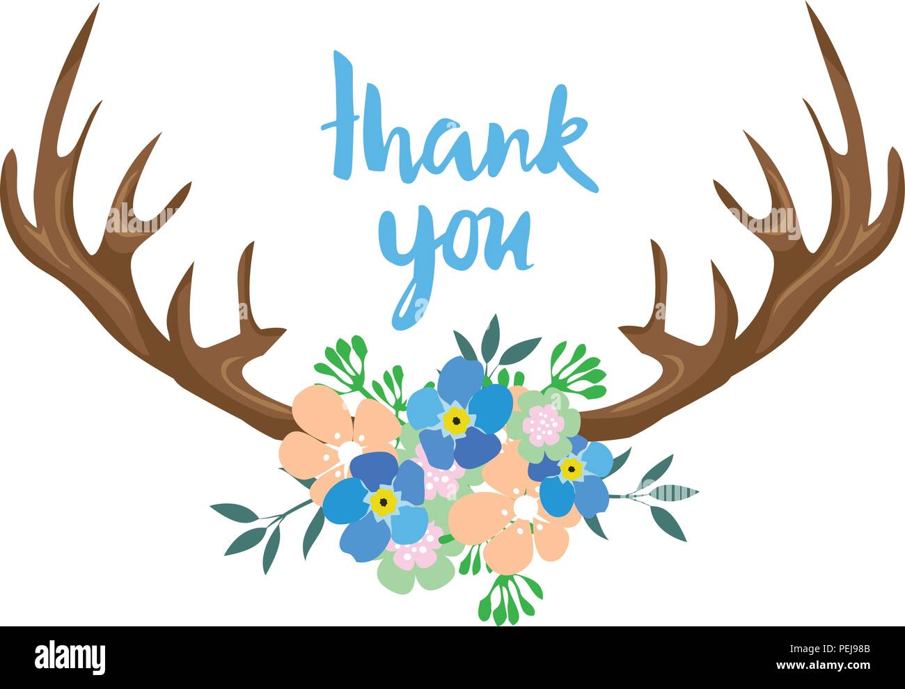 Thank you card flower Stock Vector Images - Alamy