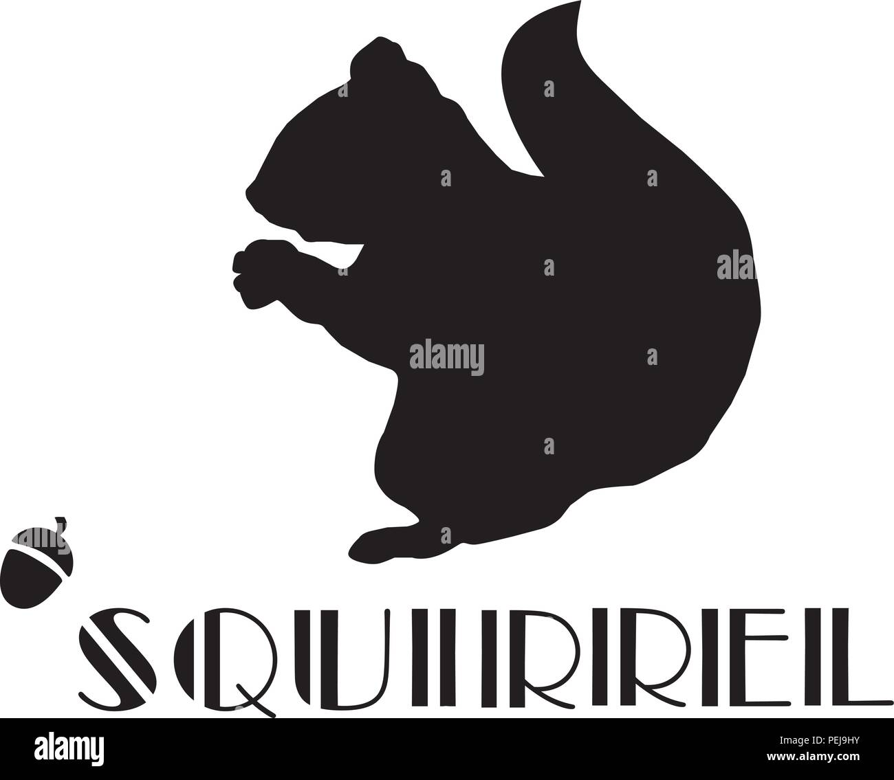 Squirrel eating nut animal wildlife Stock Vector Images - Alamy