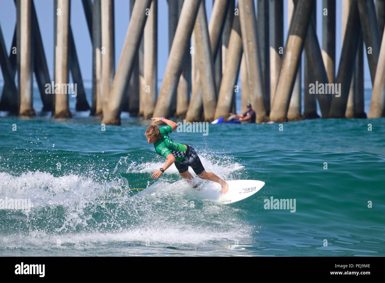 Alan Cleland competing in the US Open of Surfing 2018 Stock Photo - Alamy