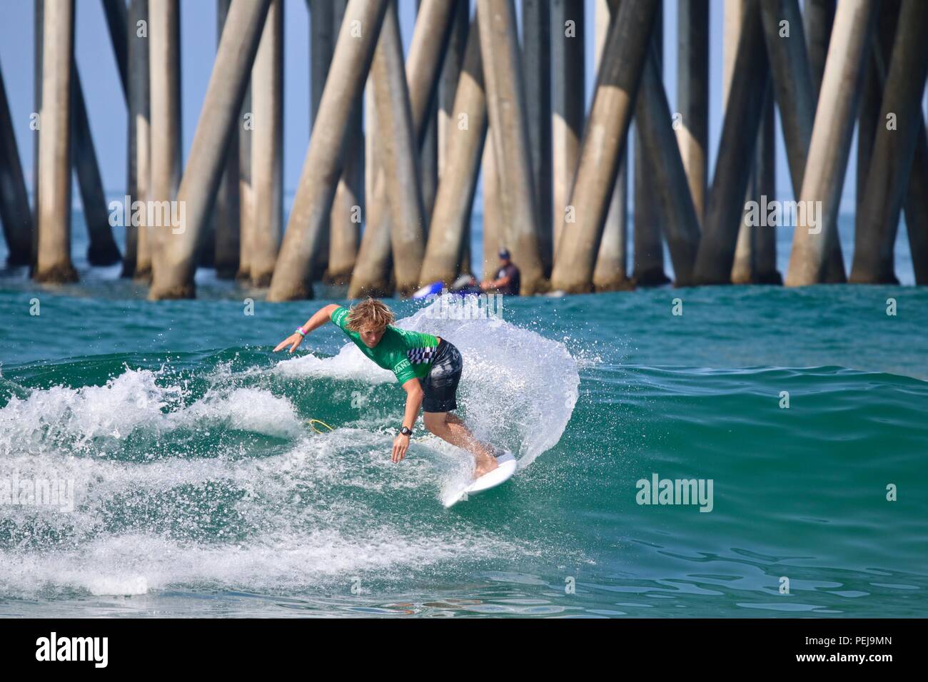 Alan Cleland competing in the US Open of Surfing 2018 Stock Photo - Alamy