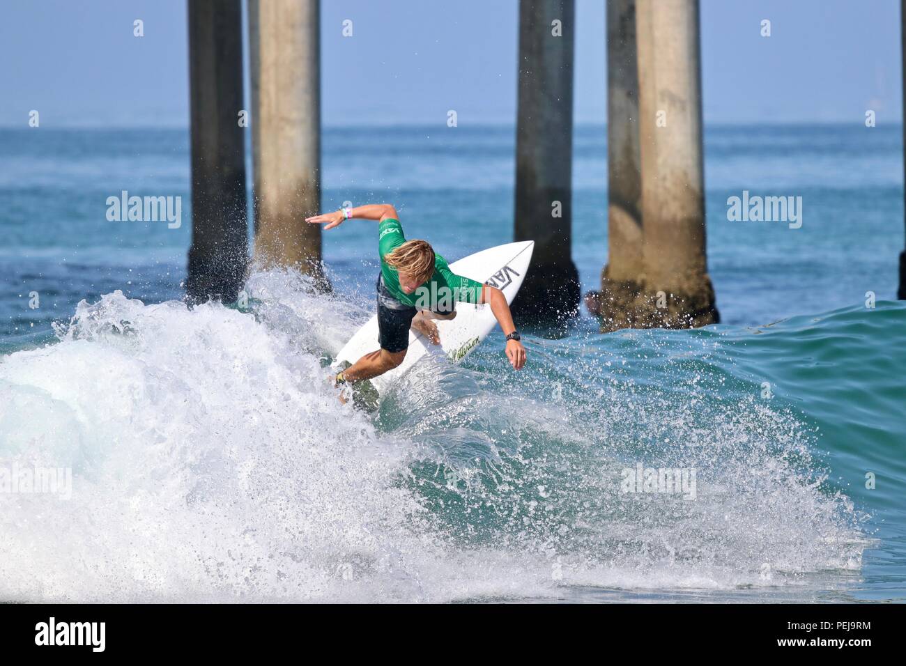 Alan Cleland competing in the US Open of Surfing 2018 Stock Photo - Alamy