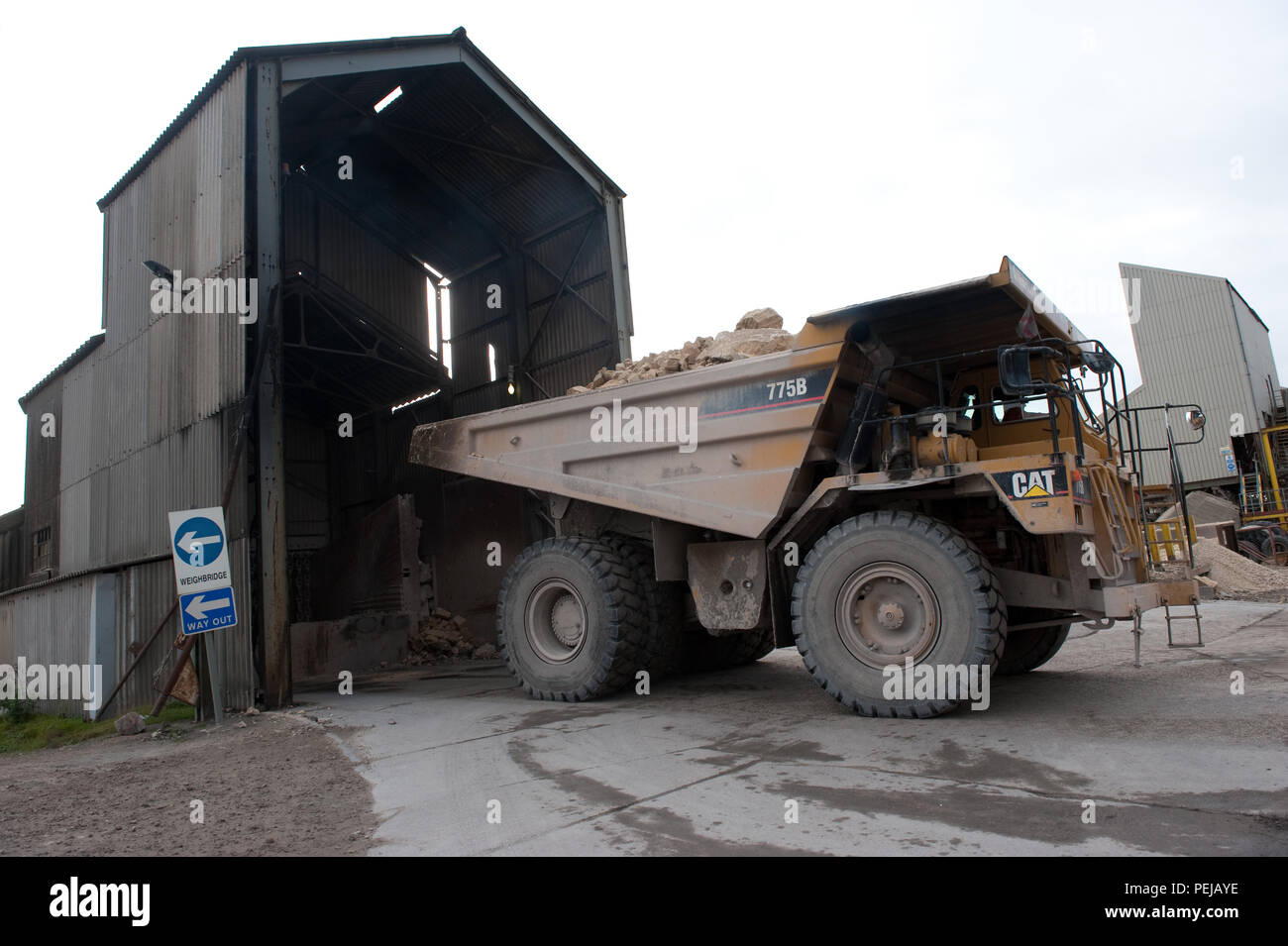 Large course aggregate is transported to another site at Whitwell ...