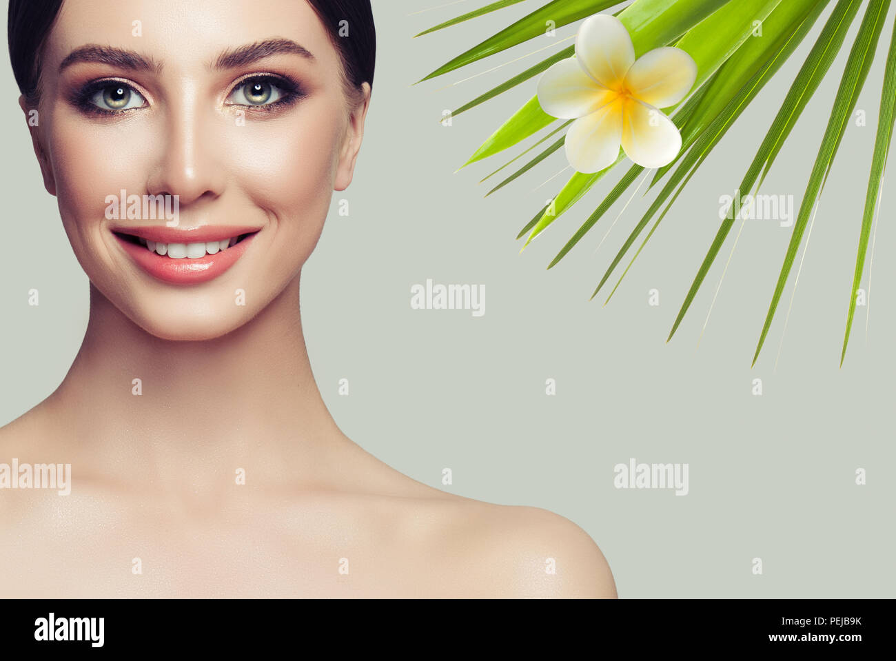 Natural beauty, facial treatment, skincare, wellness and spa cobcept ...