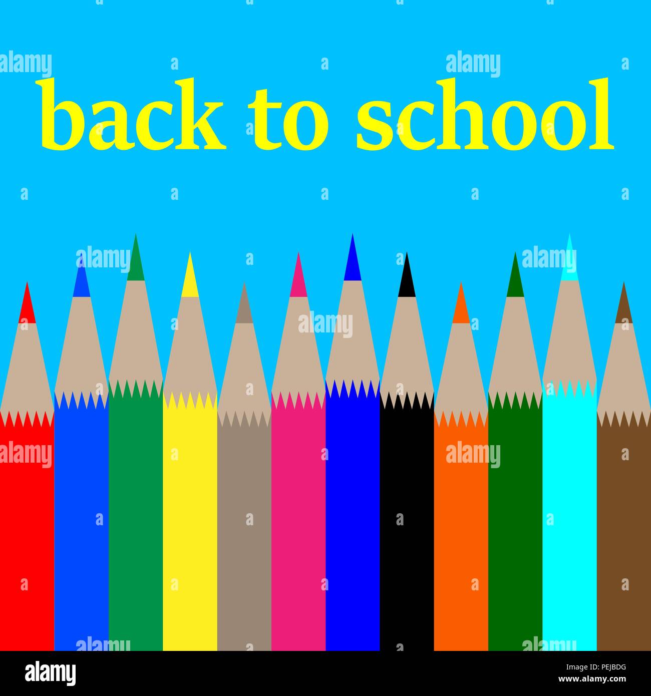 back to school,card with multi-colored pencils Stock Vector Image & Art ...