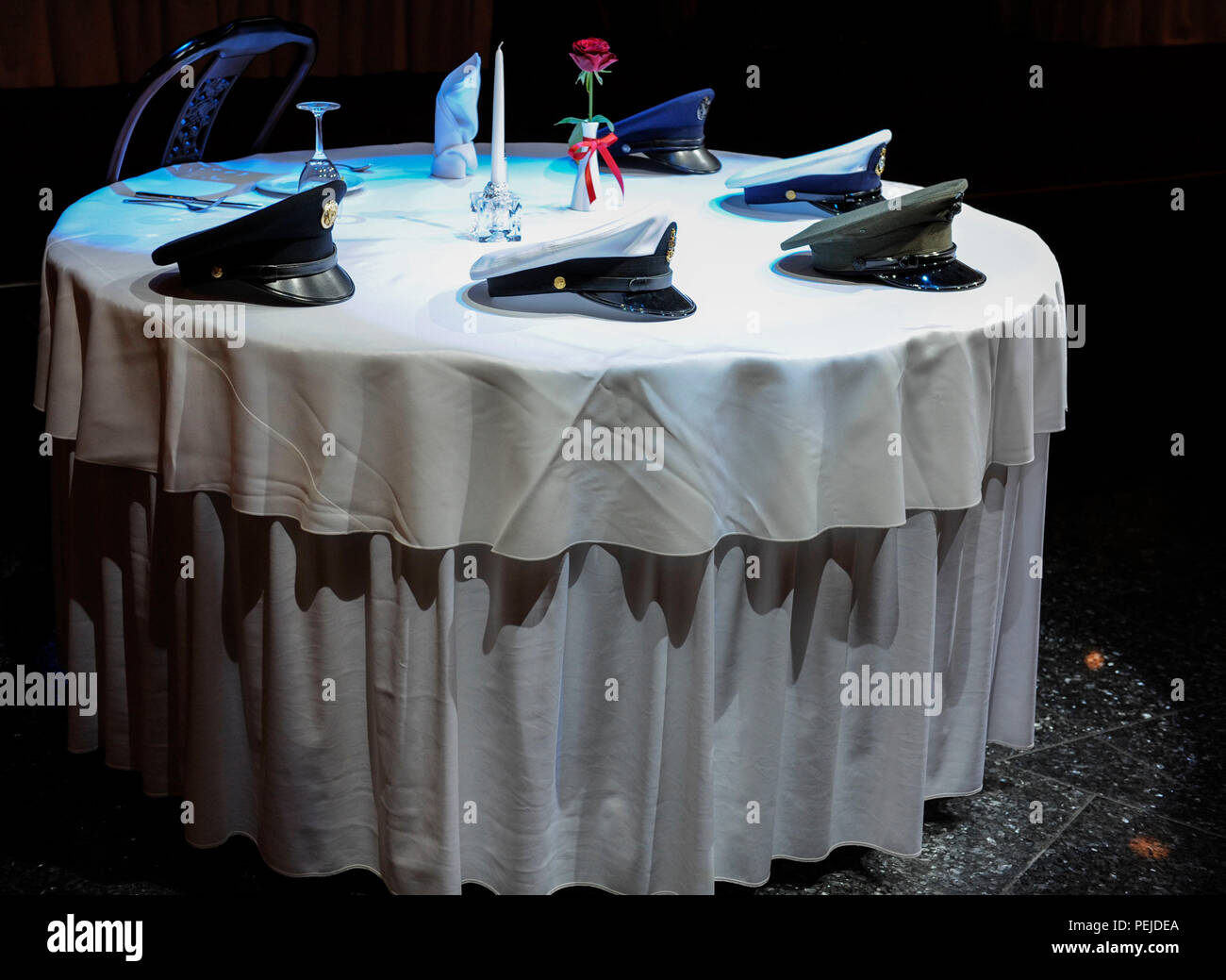 The prisoner of war/missing in action table is set for the senior ...