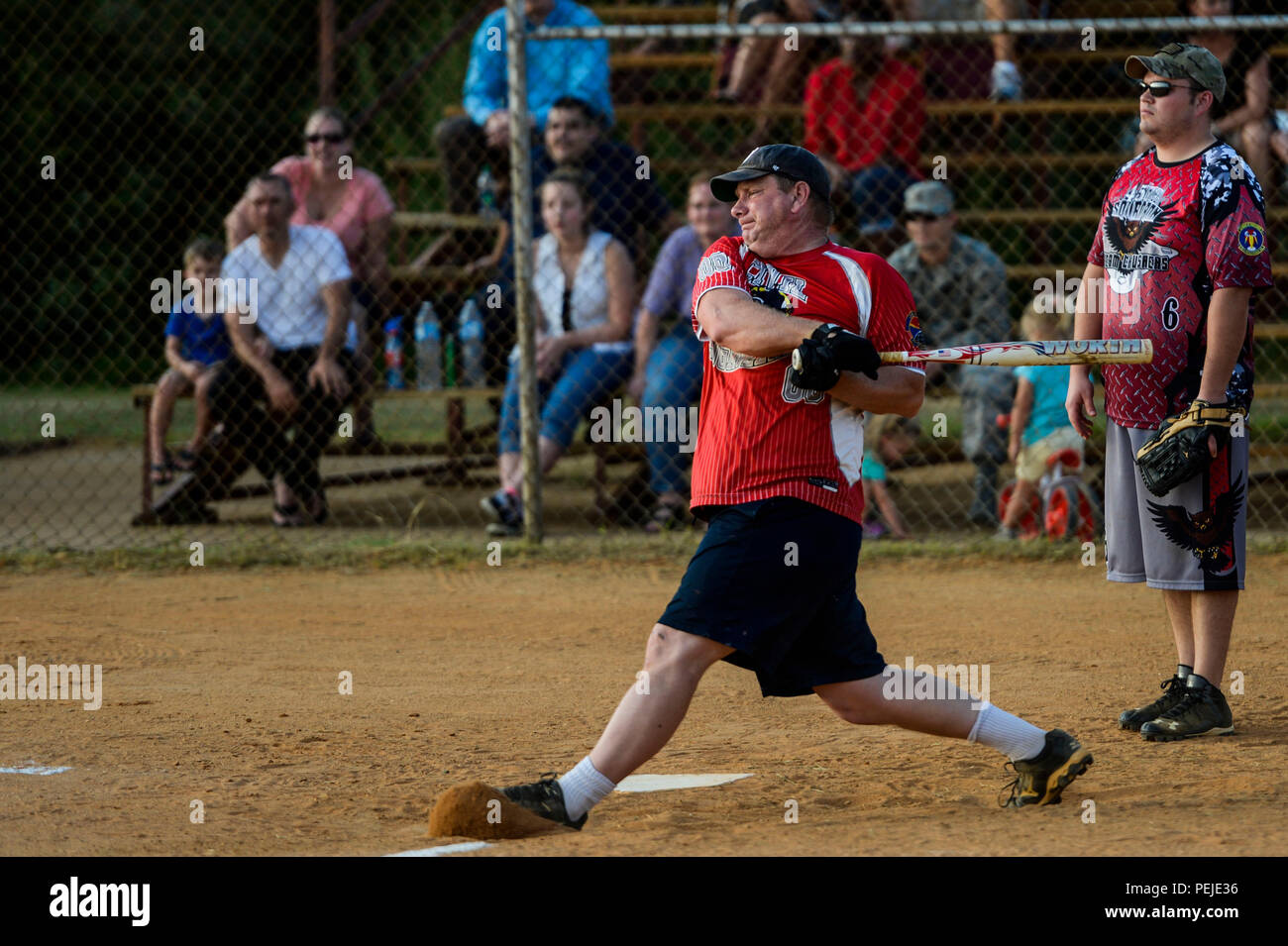 Joseph Sirois, member of the 633rd Civil Engineer Squadron softball ...