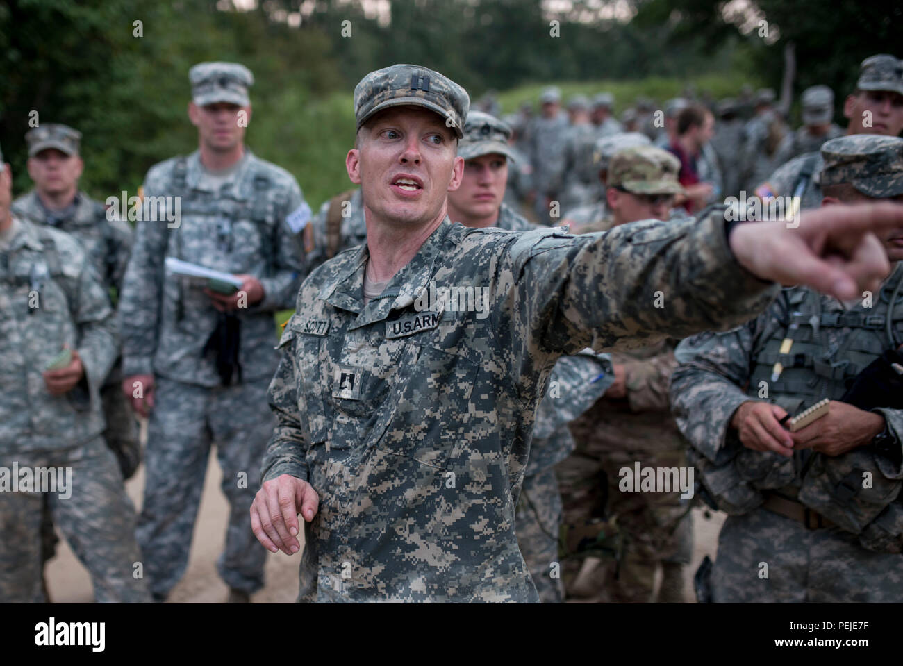 Capt. Chris Scott, U.S. Army Reserve company commander of the 688th ...